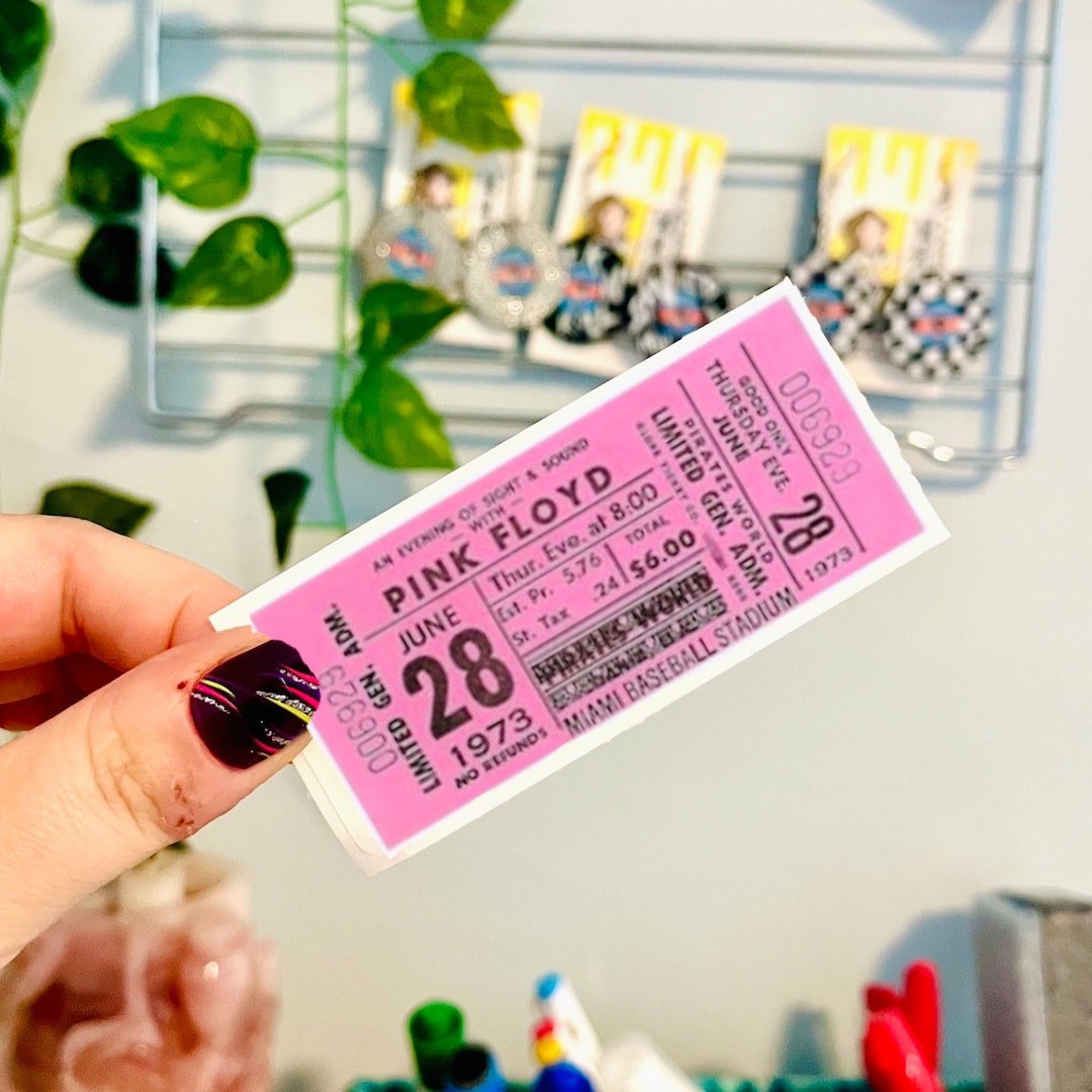 Pink Floyd Ticket Stub Sticker - 70s, 60s Vintage Retro, Light Show ...