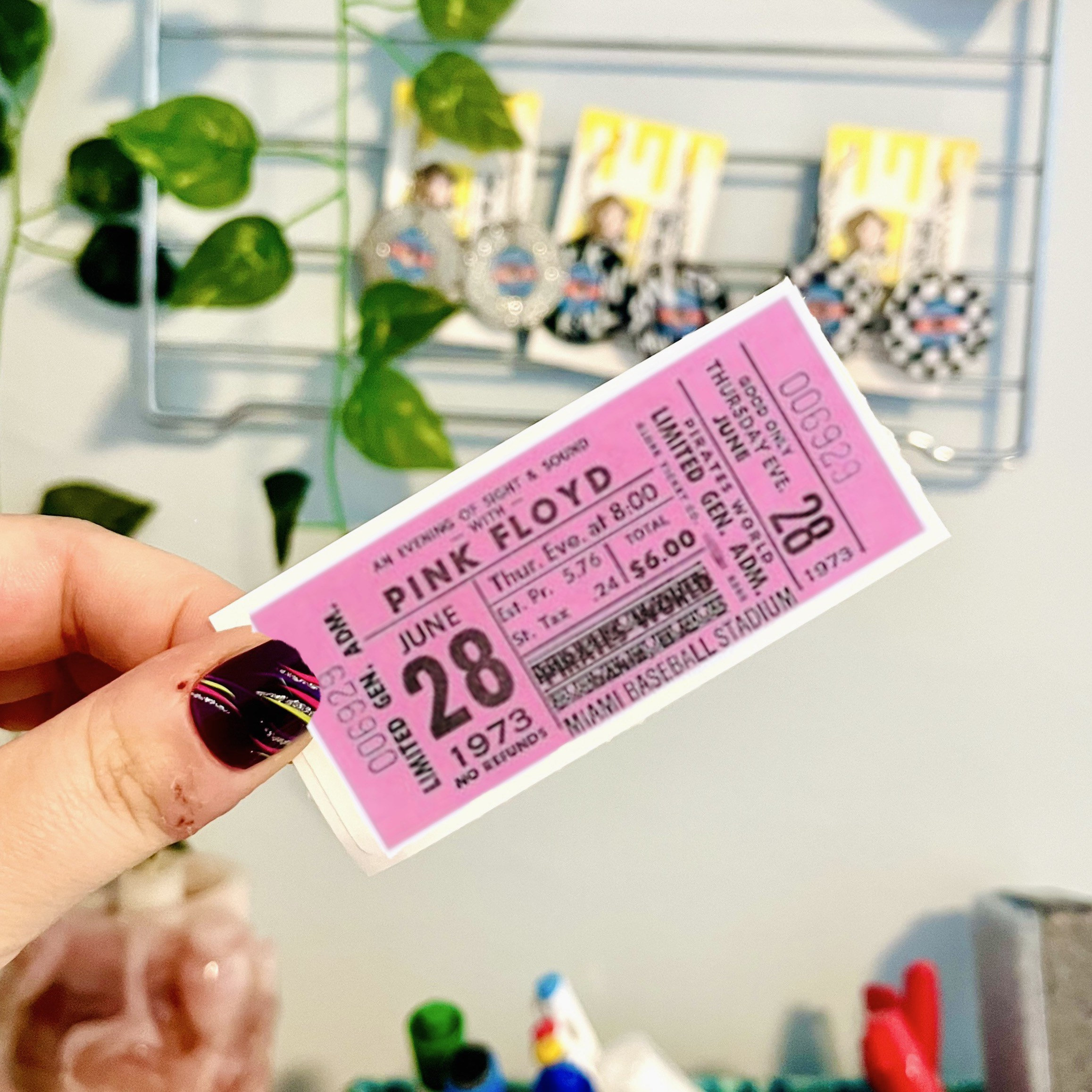 Pink Floyd Ticket Stub Sticker 70s, 60s Vintage Retro, Light Show ...