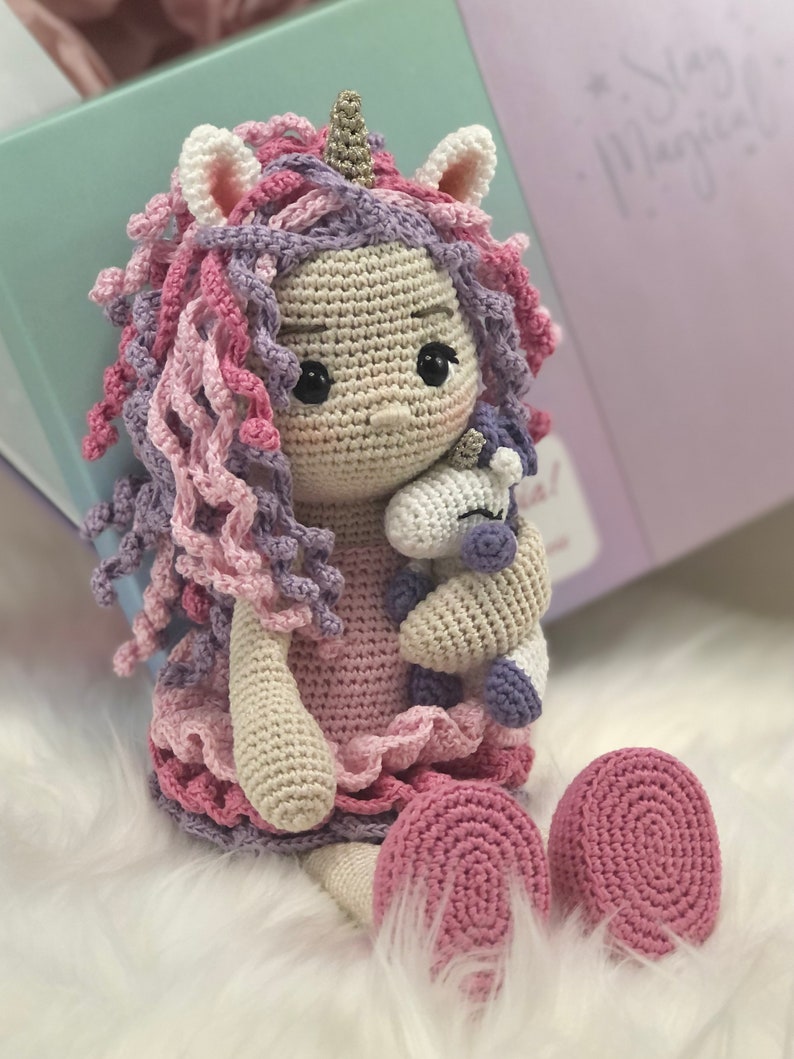 Unicorn Doll With Her Unicorn Toy. Amigurumi Doll for Sale | Etsy