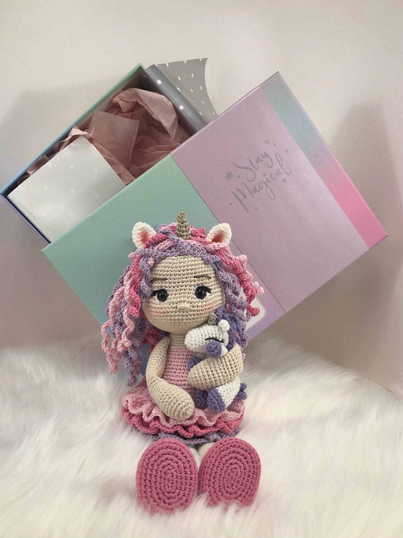 Unicorn Doll With Her Unicorn Toy. Amigurumi Doll for Sale | Etsy