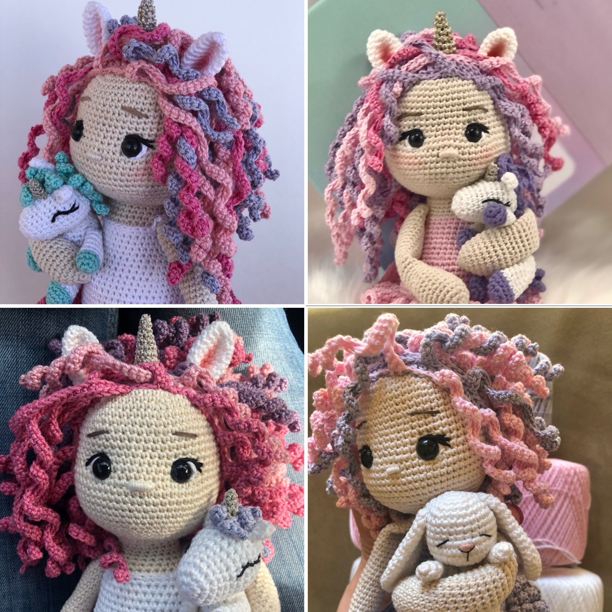 Unicorn Doll With Her Unicorn Toy. Amigurumi Doll for Sale | Etsy