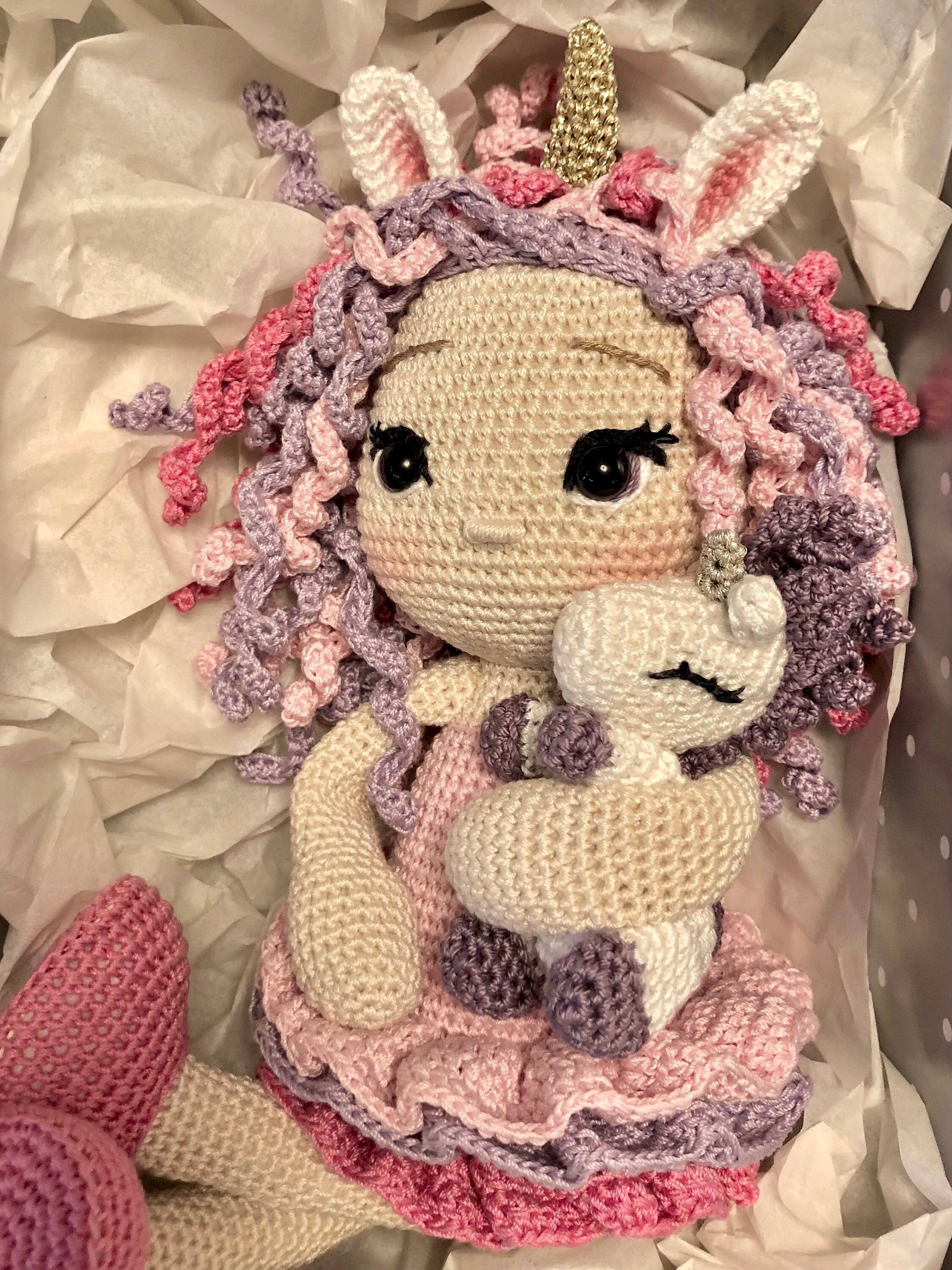 Unicorn Doll With Her Unicorn Toy. Amigurumi Doll for Sale | Etsy