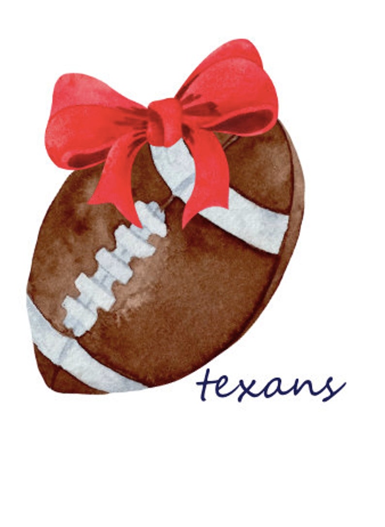 Texans Football and Bows PNG, Digital File - Etsy
