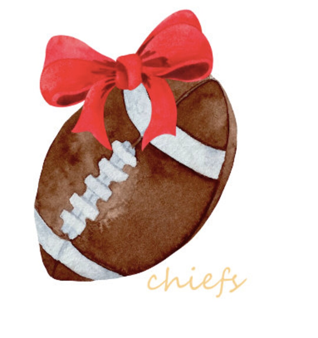 Chiefs Football and Bows PNG, Digital File - Etsy