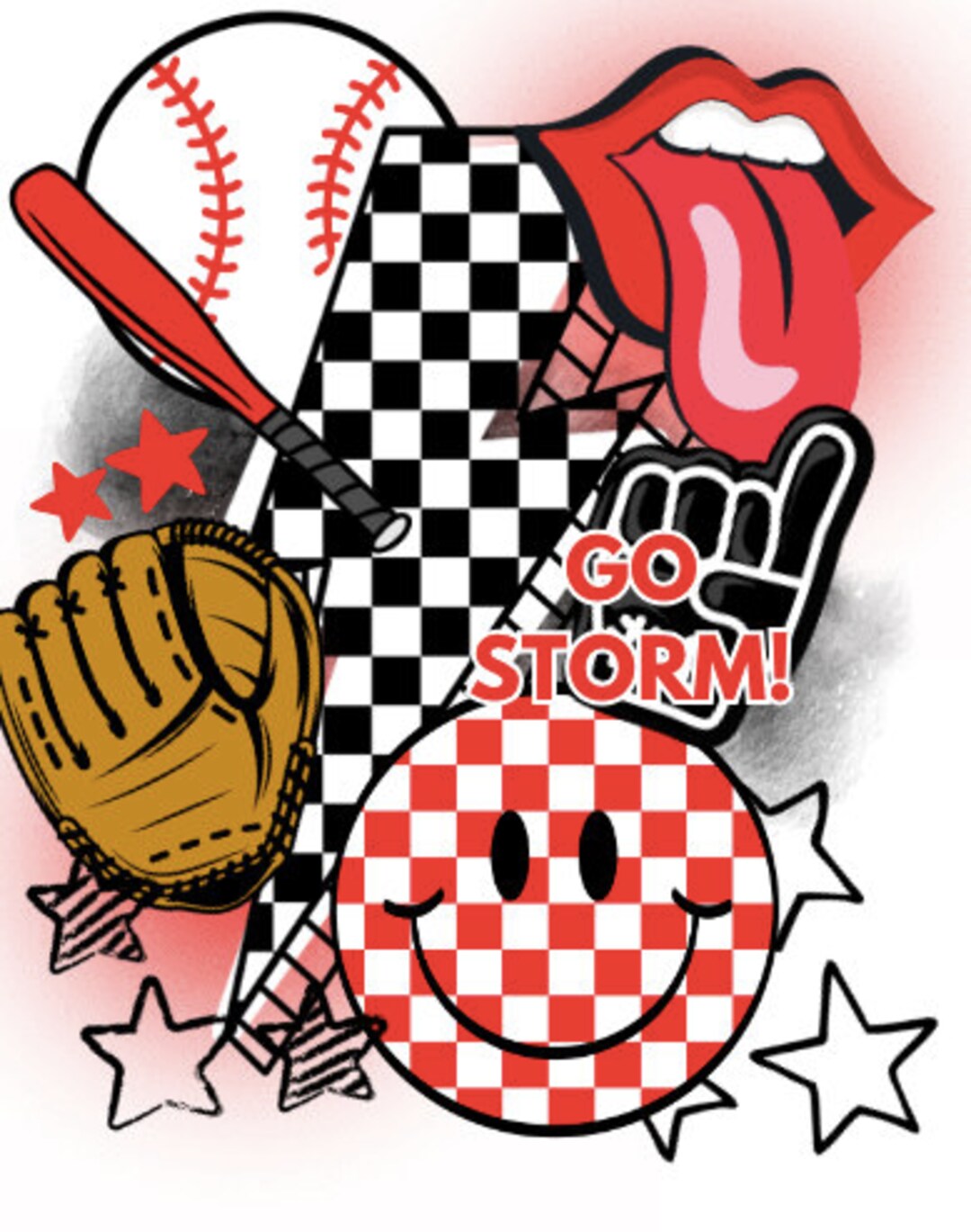 Retro Storm Baseball SVG, PNG - Etsy