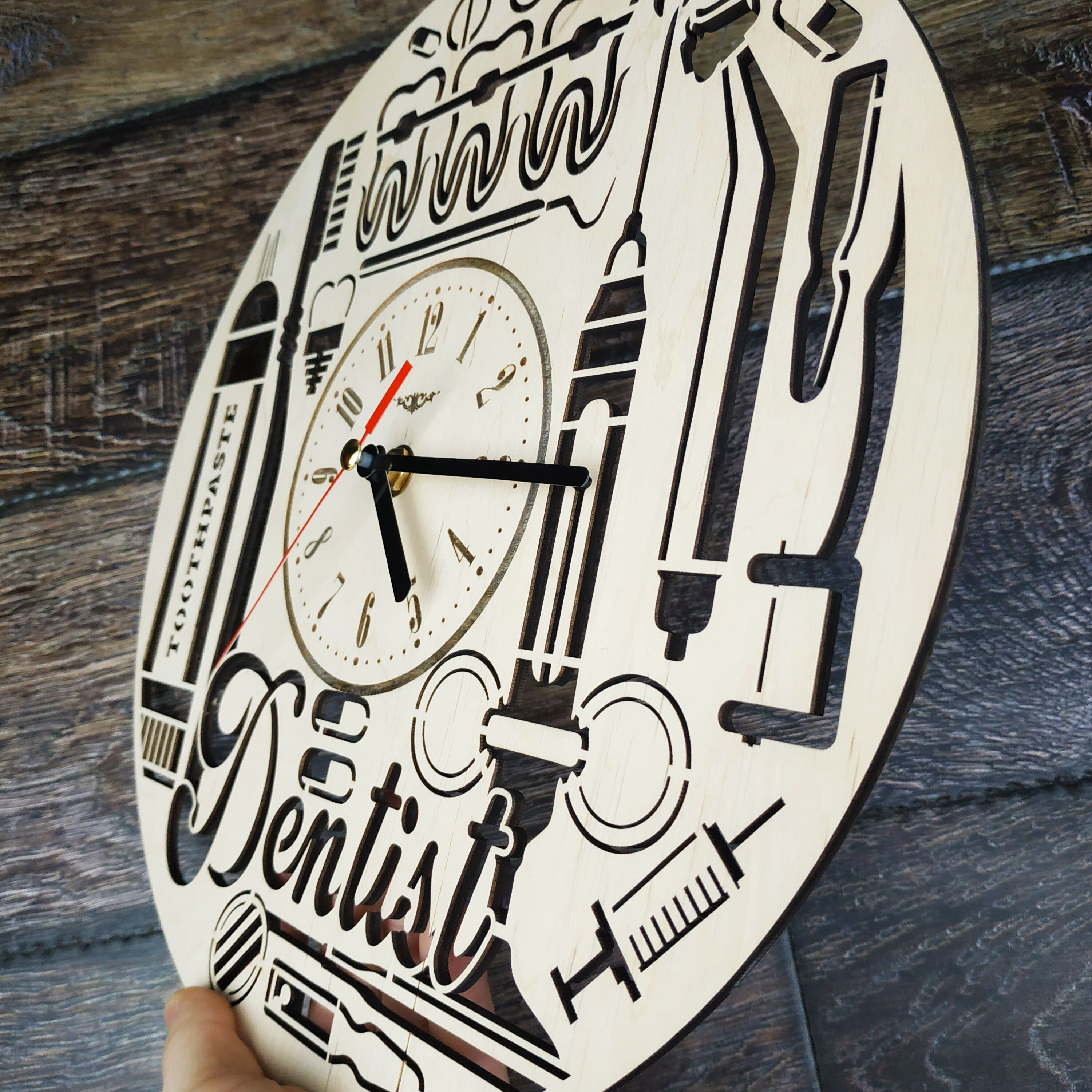 DENTIST Wood Wall Art Clock Dental Office Decorating Home | Etsy