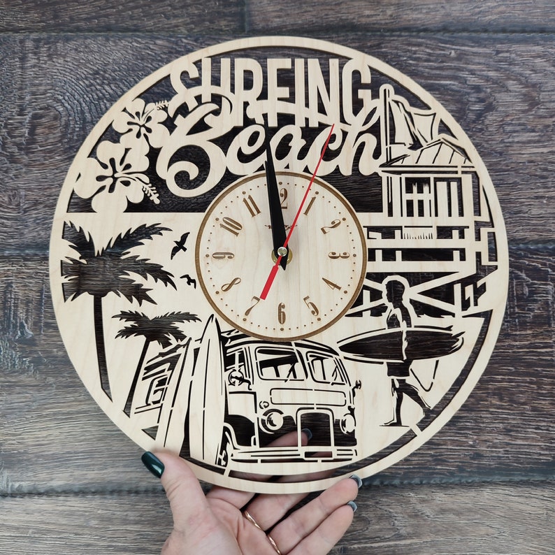 SURFING Wall Art Clock Sports Home Kitchen Living Room Decor - Etsy