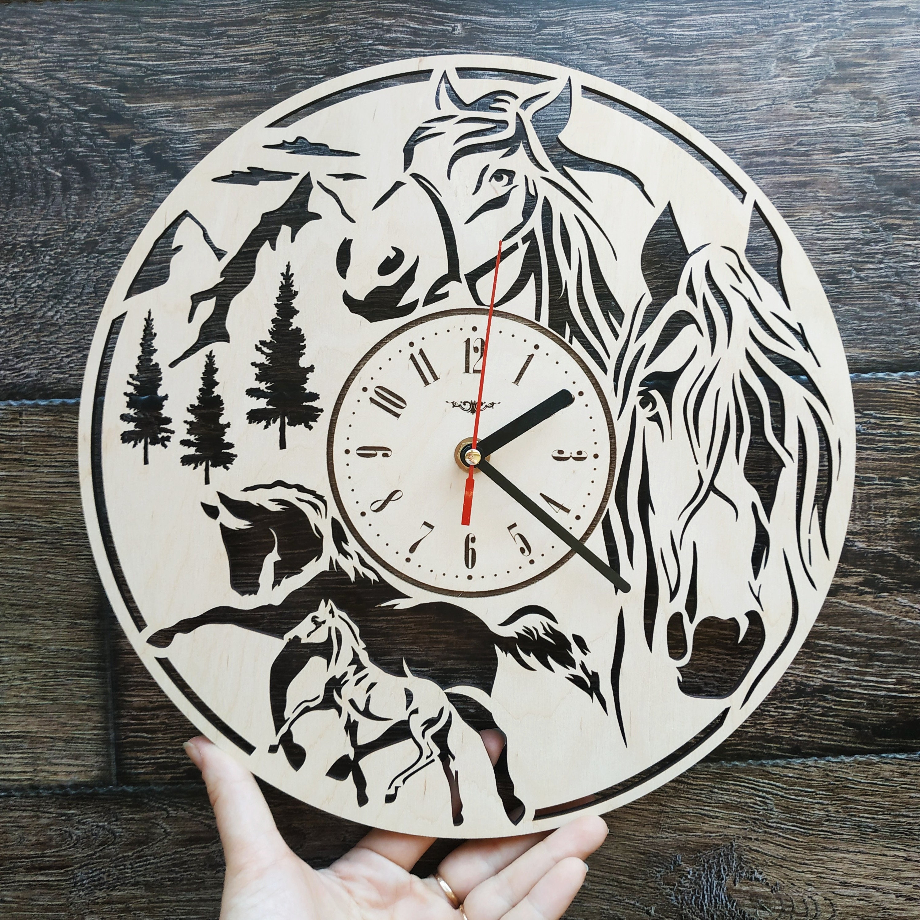 HORSES Wall Art Clock Horse Riding Home Kitchen Living Room - Etsy