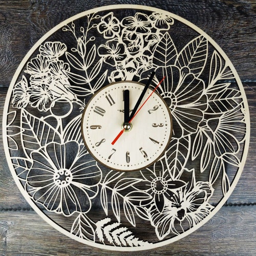 Square Wall Clock Wood Wall Clock House Wall Decor Rustic | Etsy