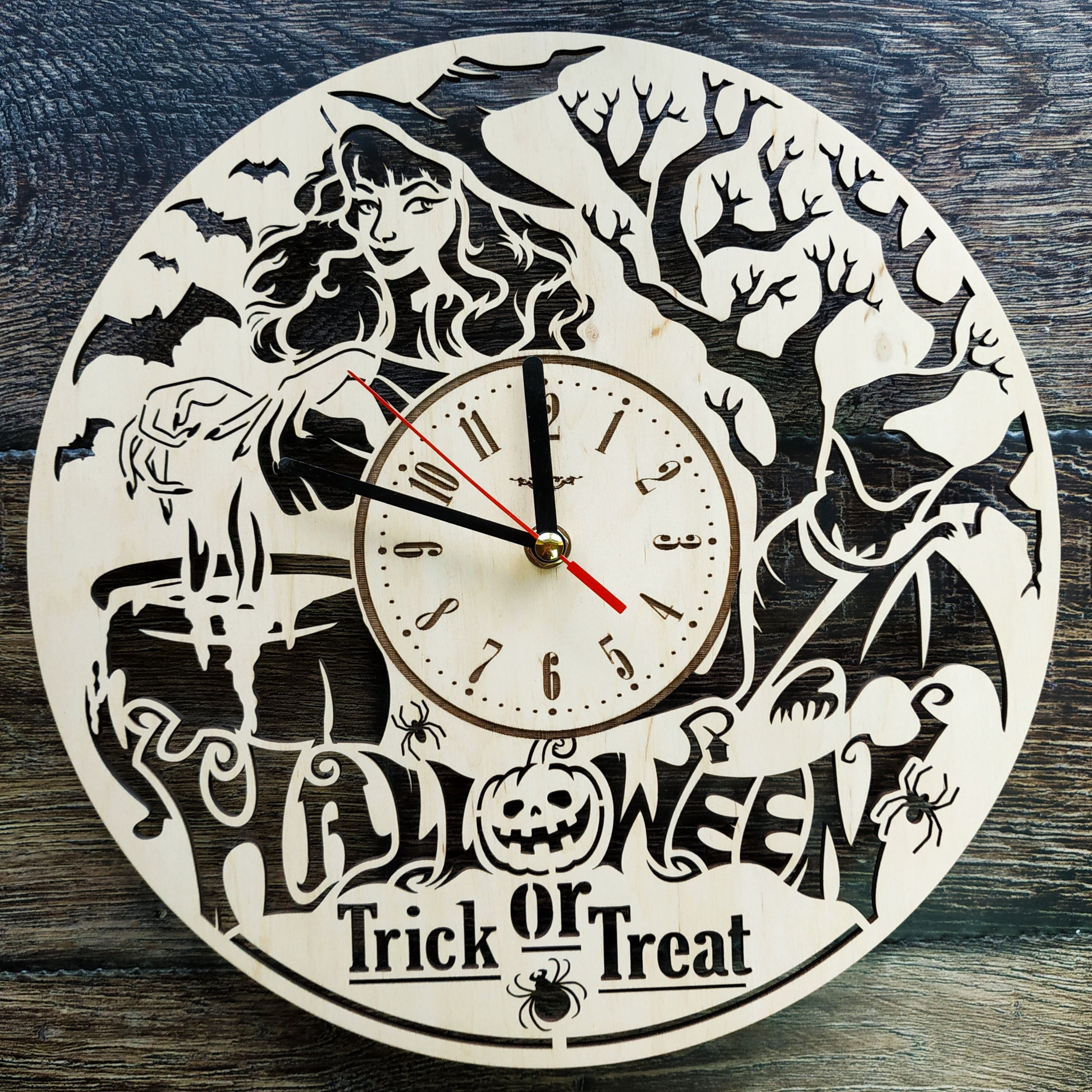 HALLOWEEN Wall Art Clock Horror Home Kitchen Living Room Decor | Etsy
