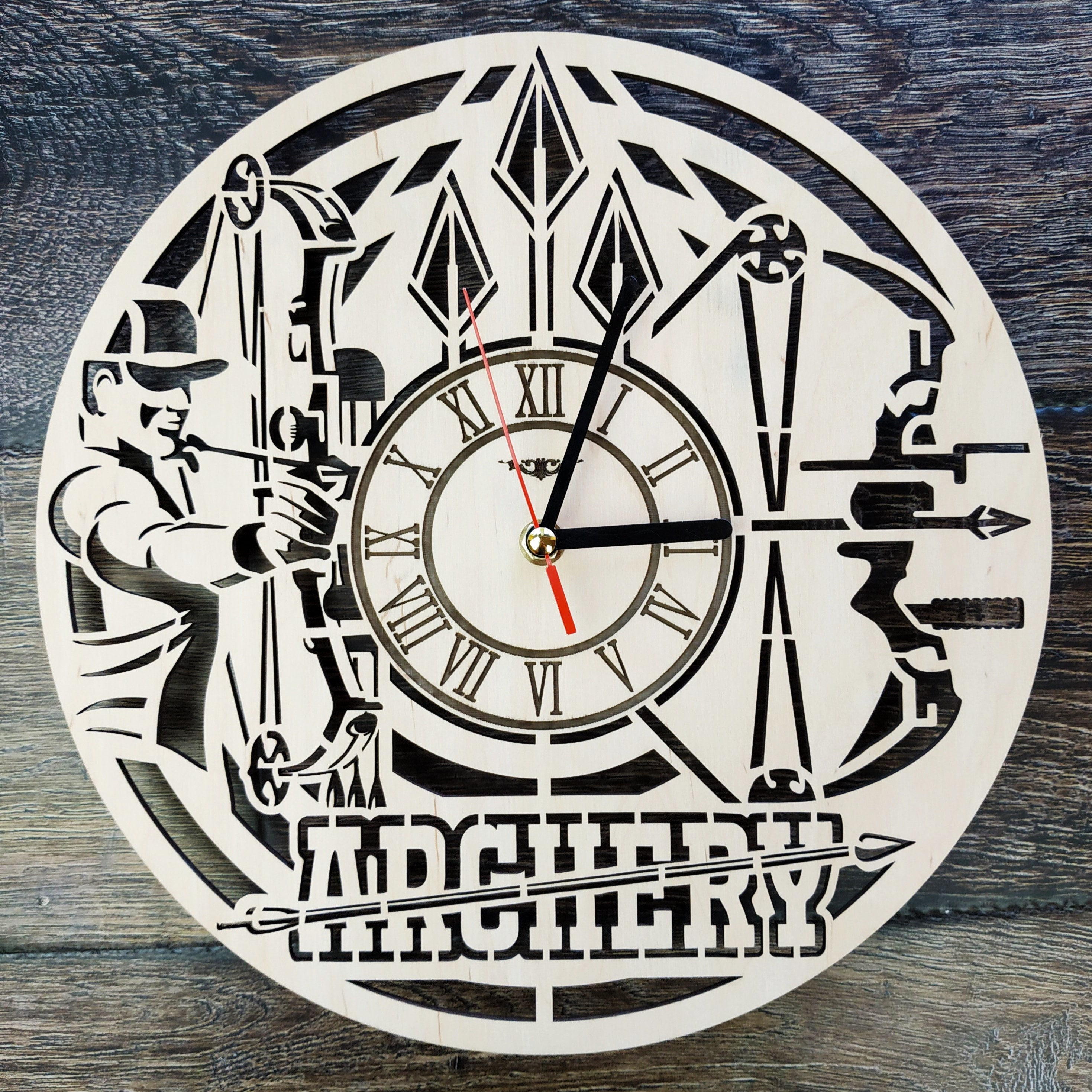ARCHERY Arrow Wood Wall Clock Gift for Archer Men Woman Friend | Etsy