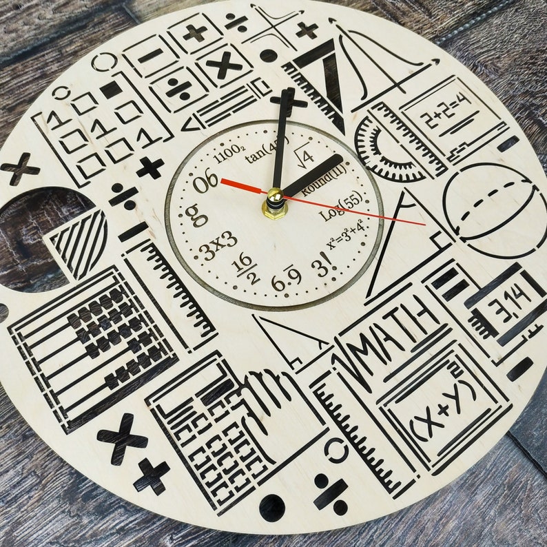 MATHEMATICS Wall Clock Science School Home Office Wall Decor | Etsy