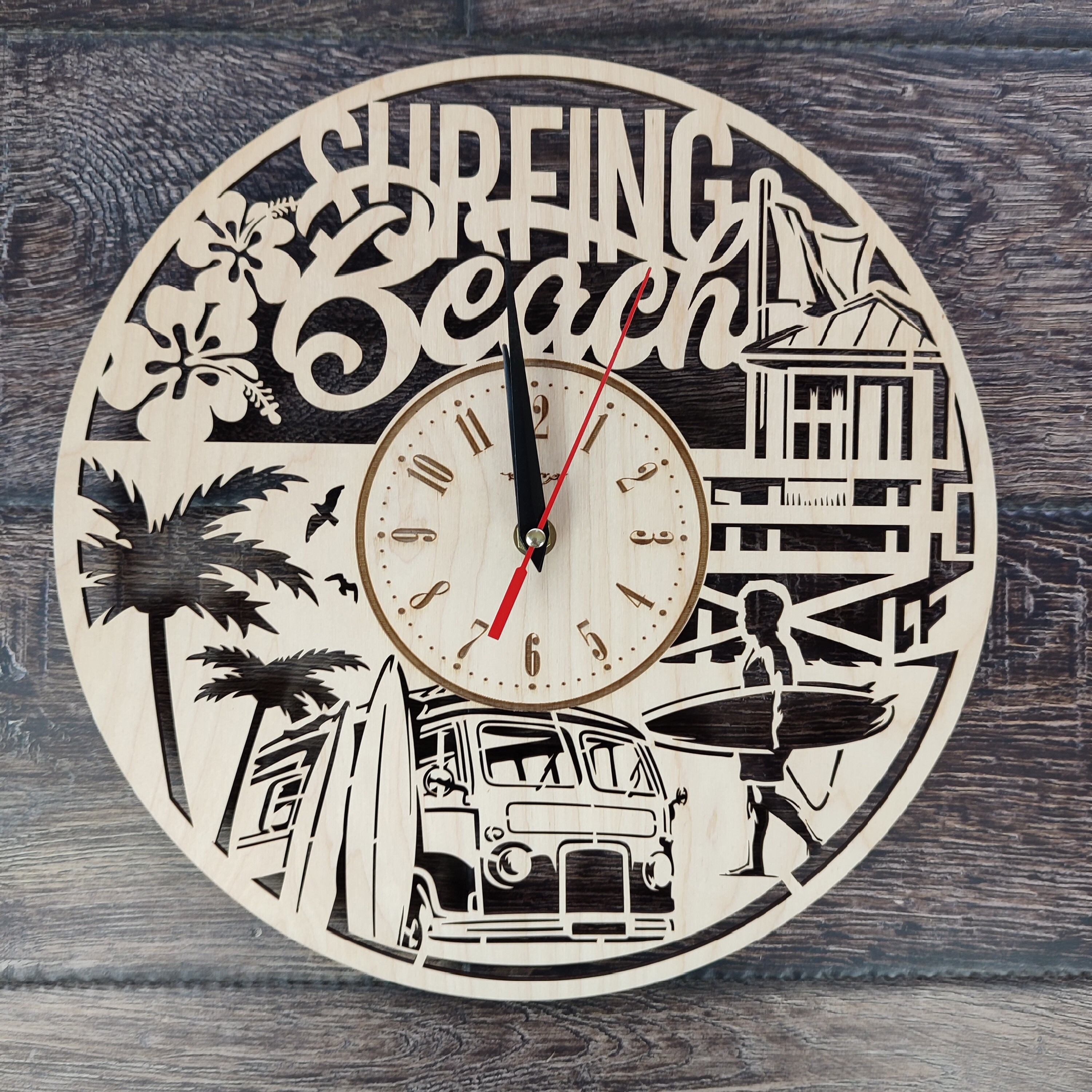 SURFING Wall Art Clock Sports Home Kitchen Living Room Decor - Etsy