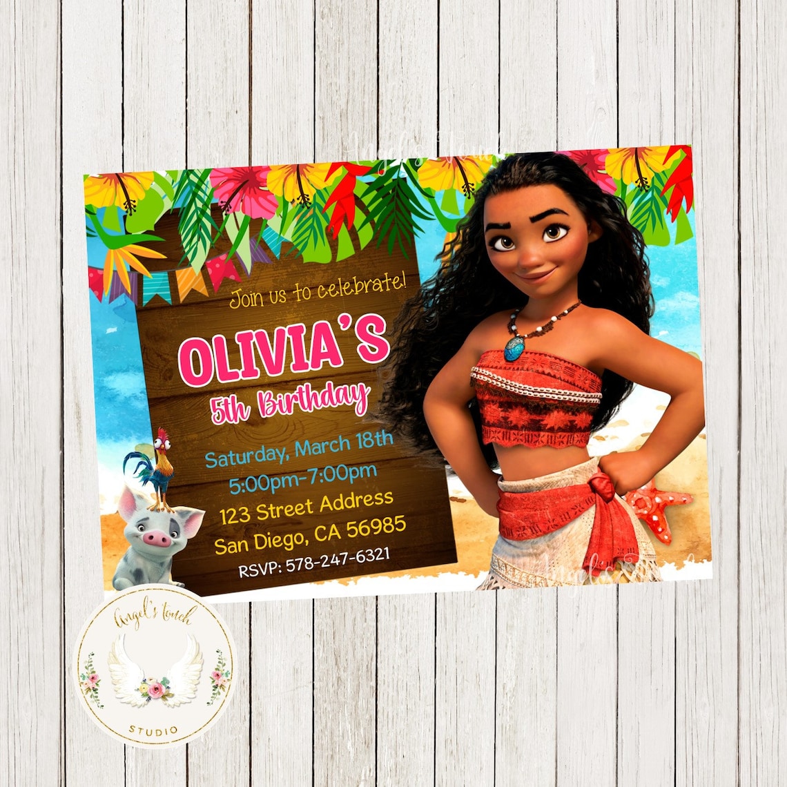 Moana Birthday Party Invitation, Moana Party Invitation, Princess Moana ...