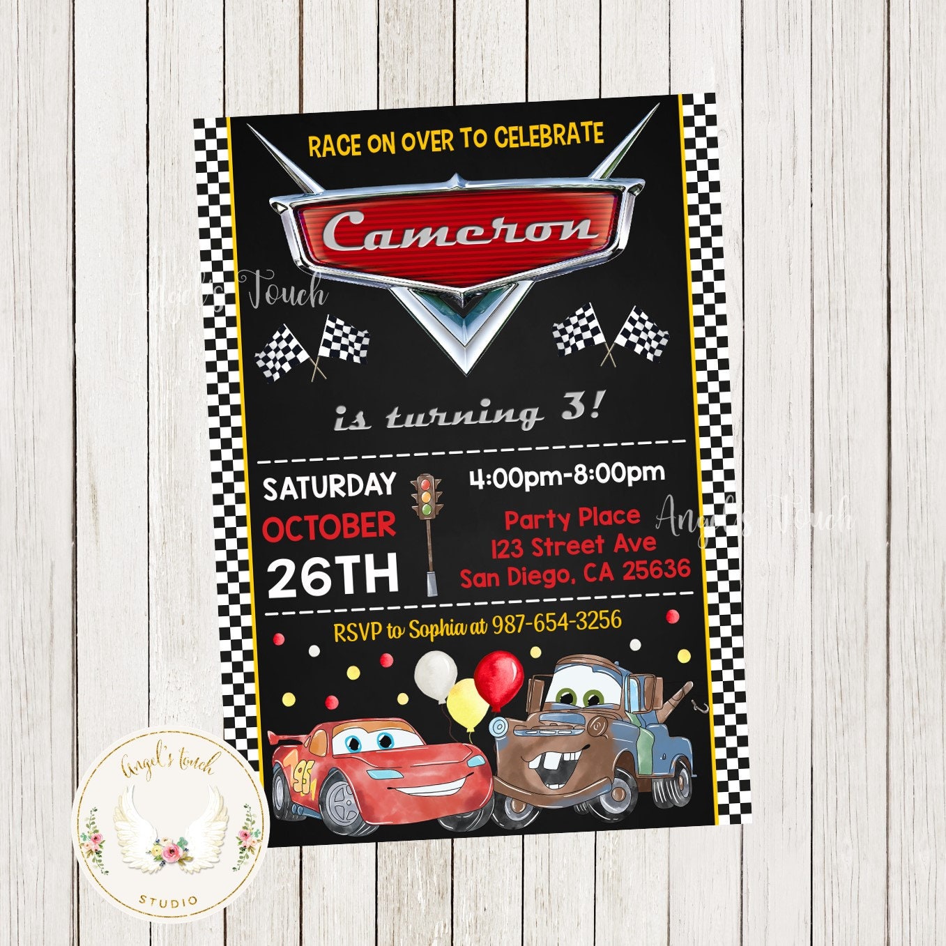 Cars Birthday Invitation, Cars Party Invitation, Cars Birthday Bash ...