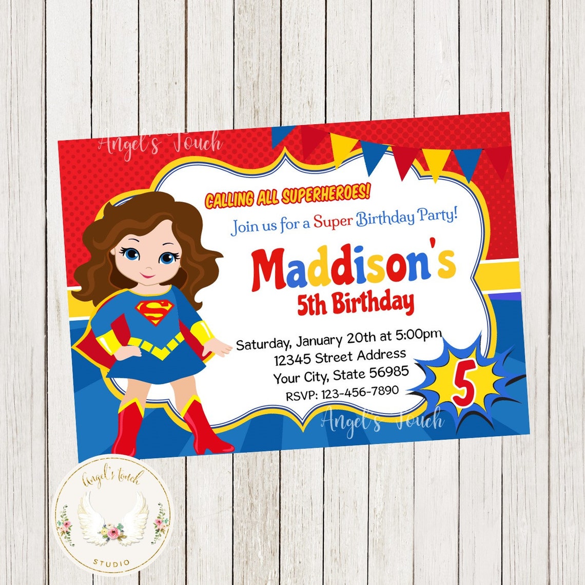 Superhero Girl Birthday Invitation Super Girl Invitation - Etsy