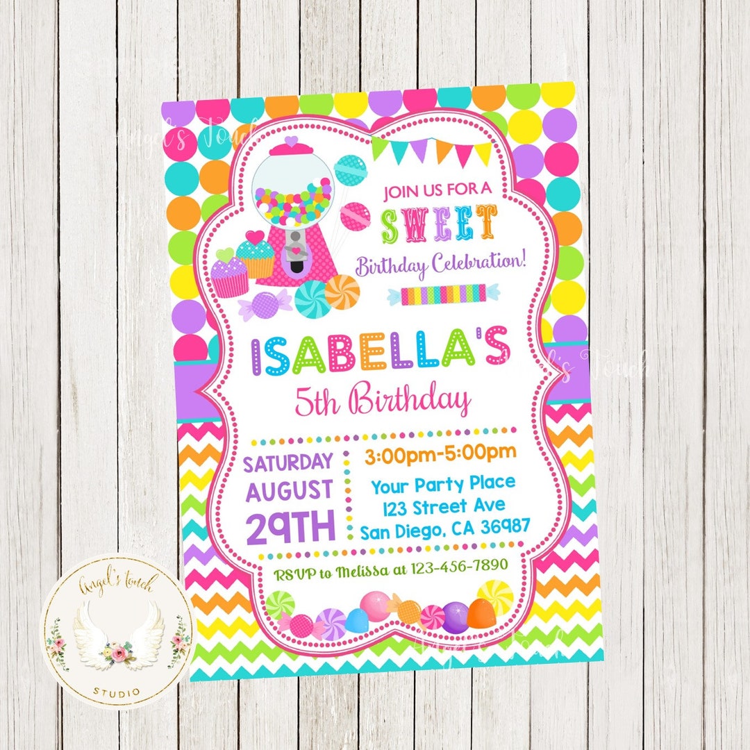 Candyland Birthday Invitation, Candy Land Girl Invitation, Candyland ...