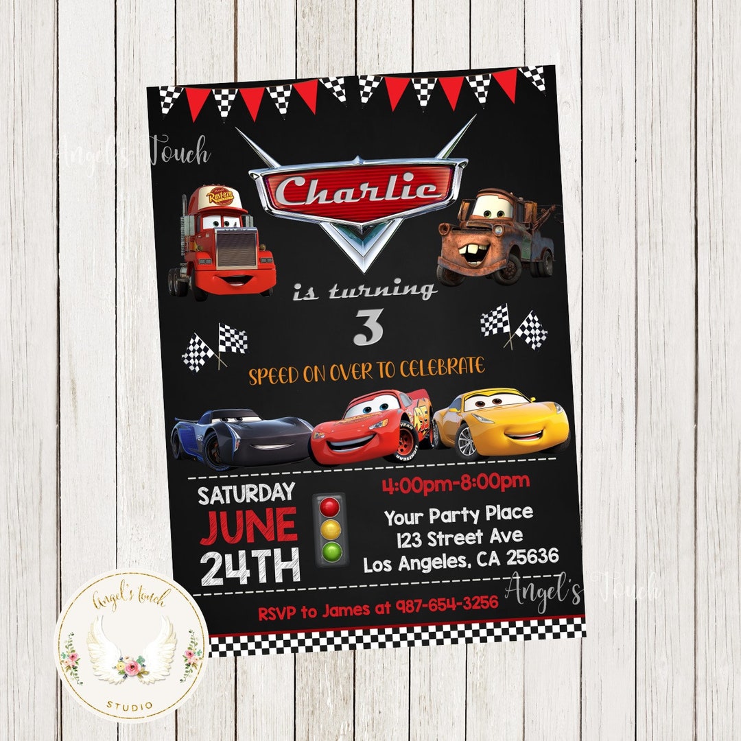 Cars Birthday Invitation, Cars Party Invitation, Cars Birthday Bash ...