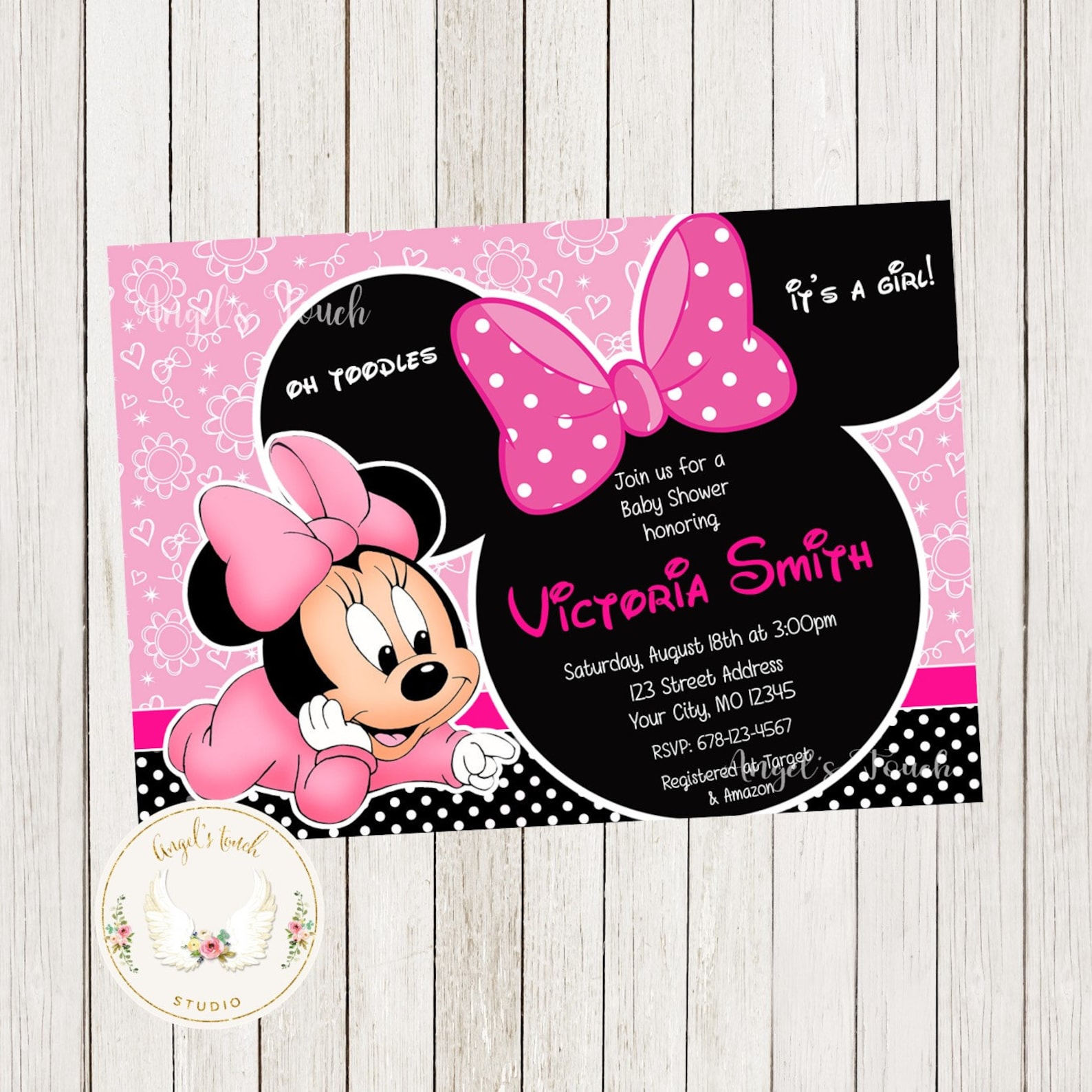 Minnie Mouse Baby Shower Invitation, Minnie Mouse Baby Shower ...