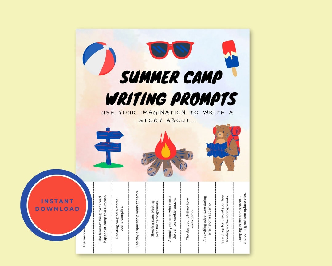 Summer Camp Writing Prompts; Creative Writing Exercises for Kids; Fun ...