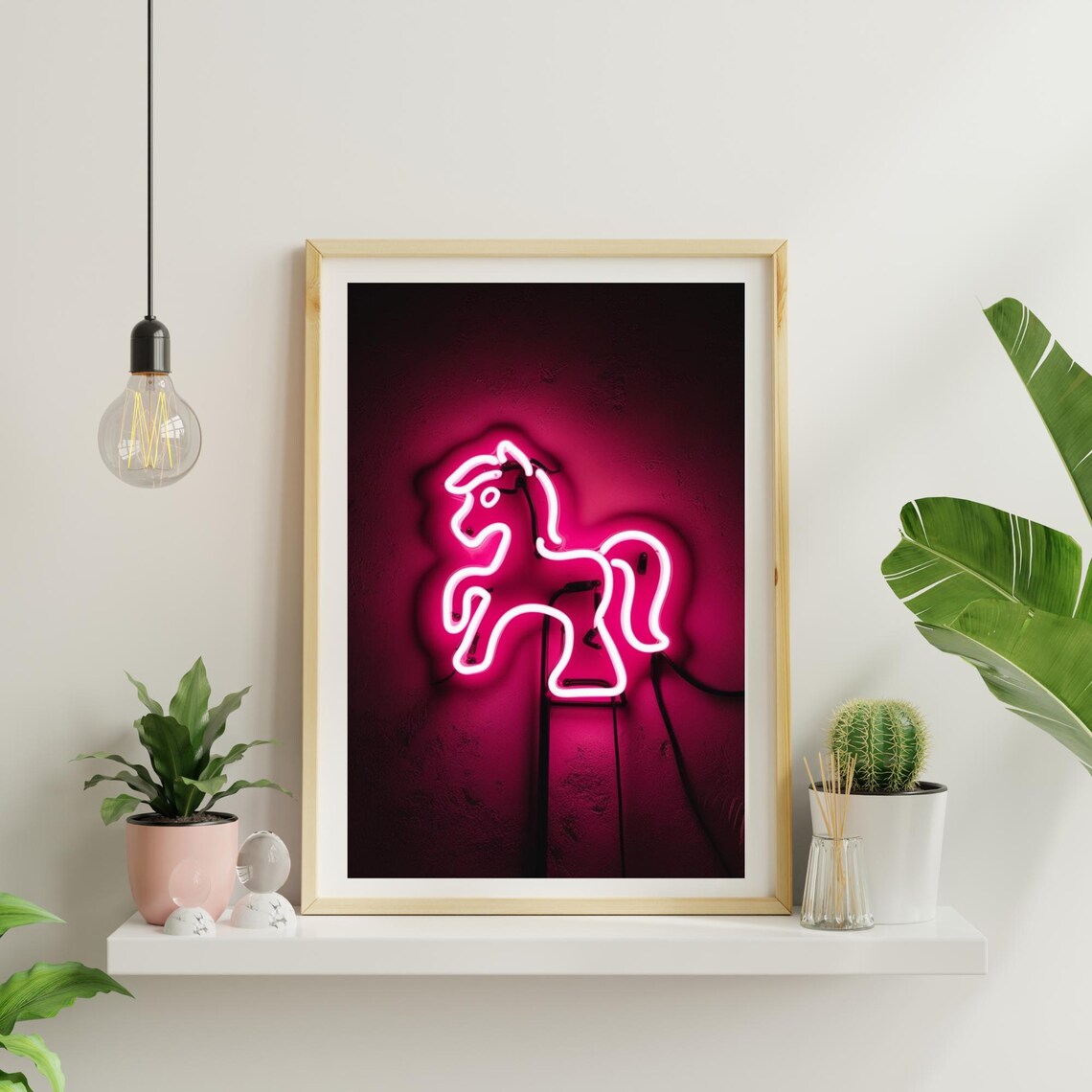 Neon Pink Pony Art Print: Trendy Dorm Decor (digital Download) - Etsy