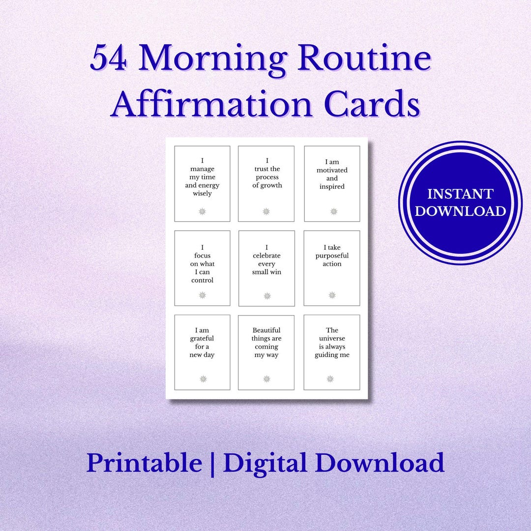 Morning Routine Affirmation Cards | Daily Reset, Positive Start ...