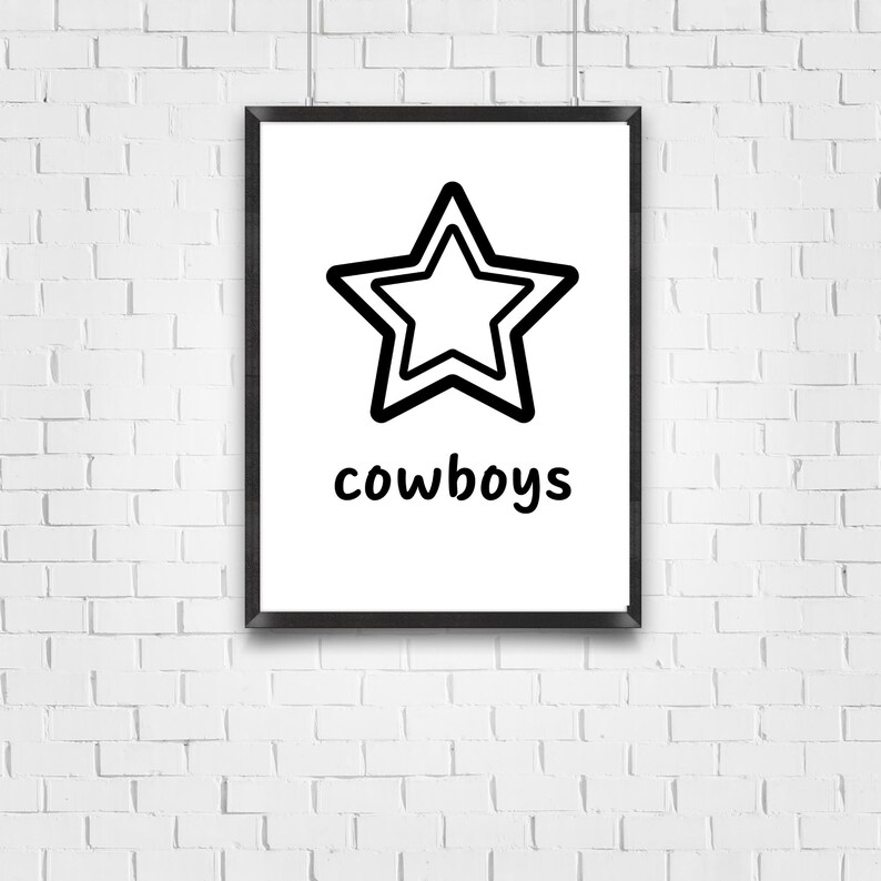 Minimalist Line-art. Cowboys Art Print. Downloadable. Printable ...