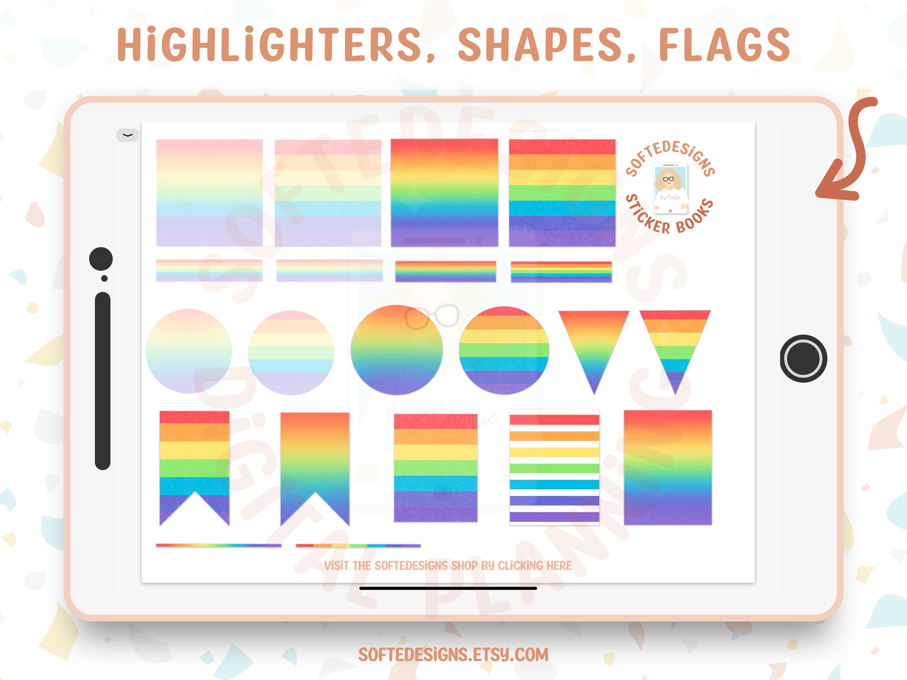 Pride Month Digital Planner Stickers Functional Sticky Notes | Etsy