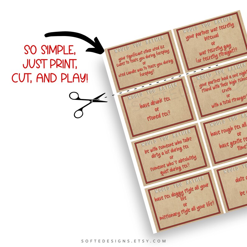 Sex Games Naughty Would You Rather Cards Adult Game Etsy