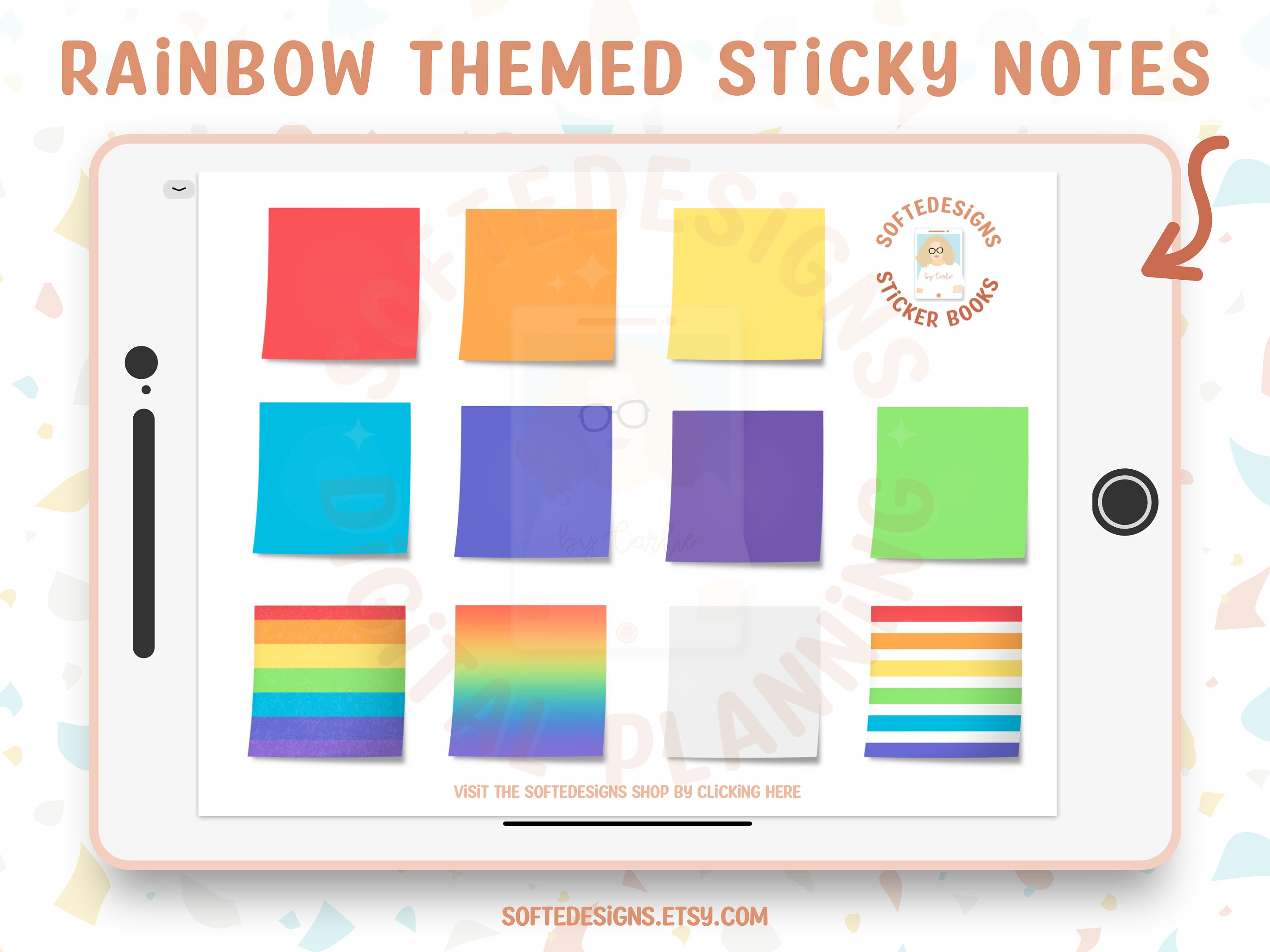 Pride Month Digital Planner Stickers Functional Sticky Notes | Etsy