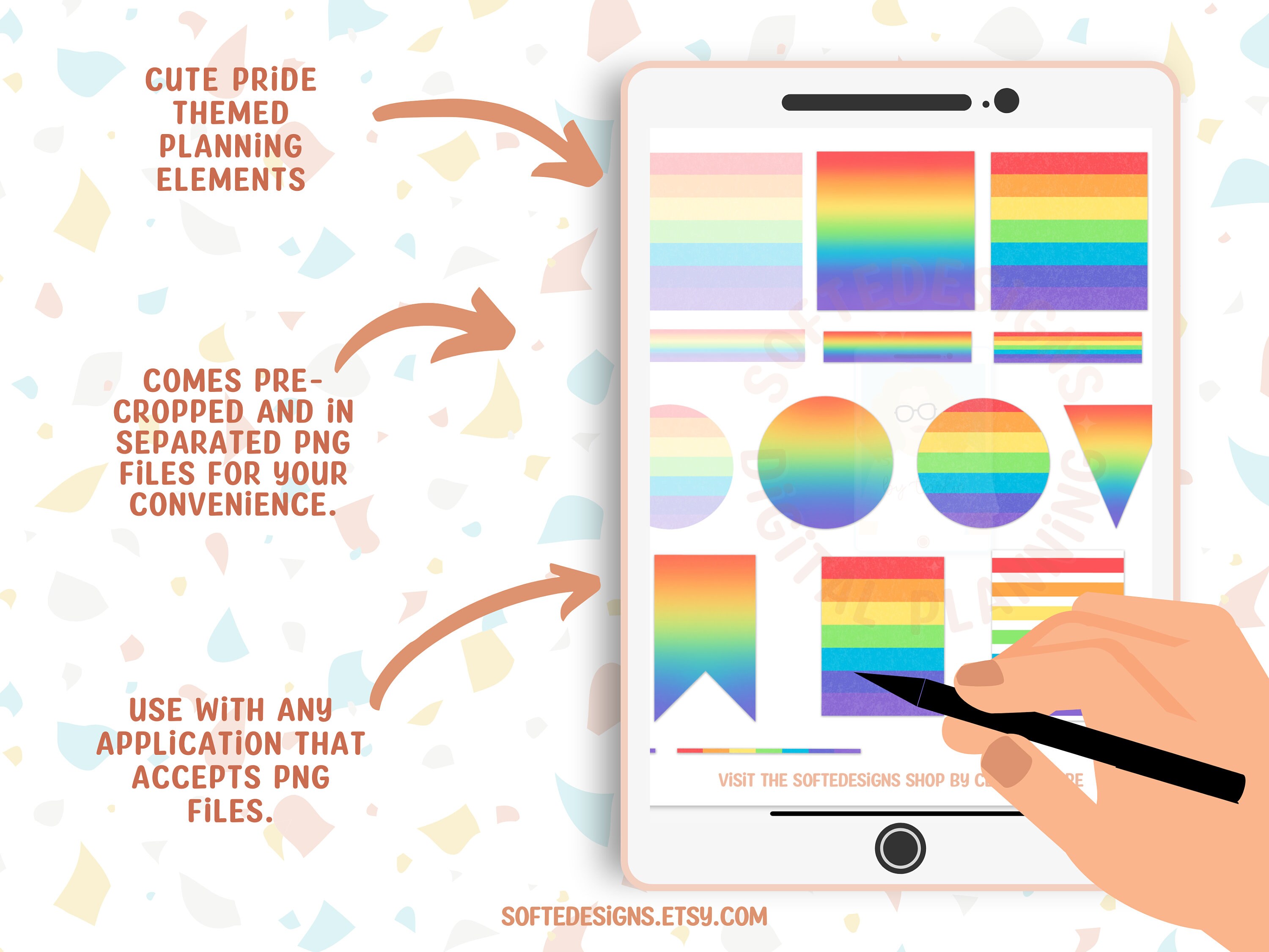 Pride Month Digital Planner Stickers Functional Sticky Notes | Etsy