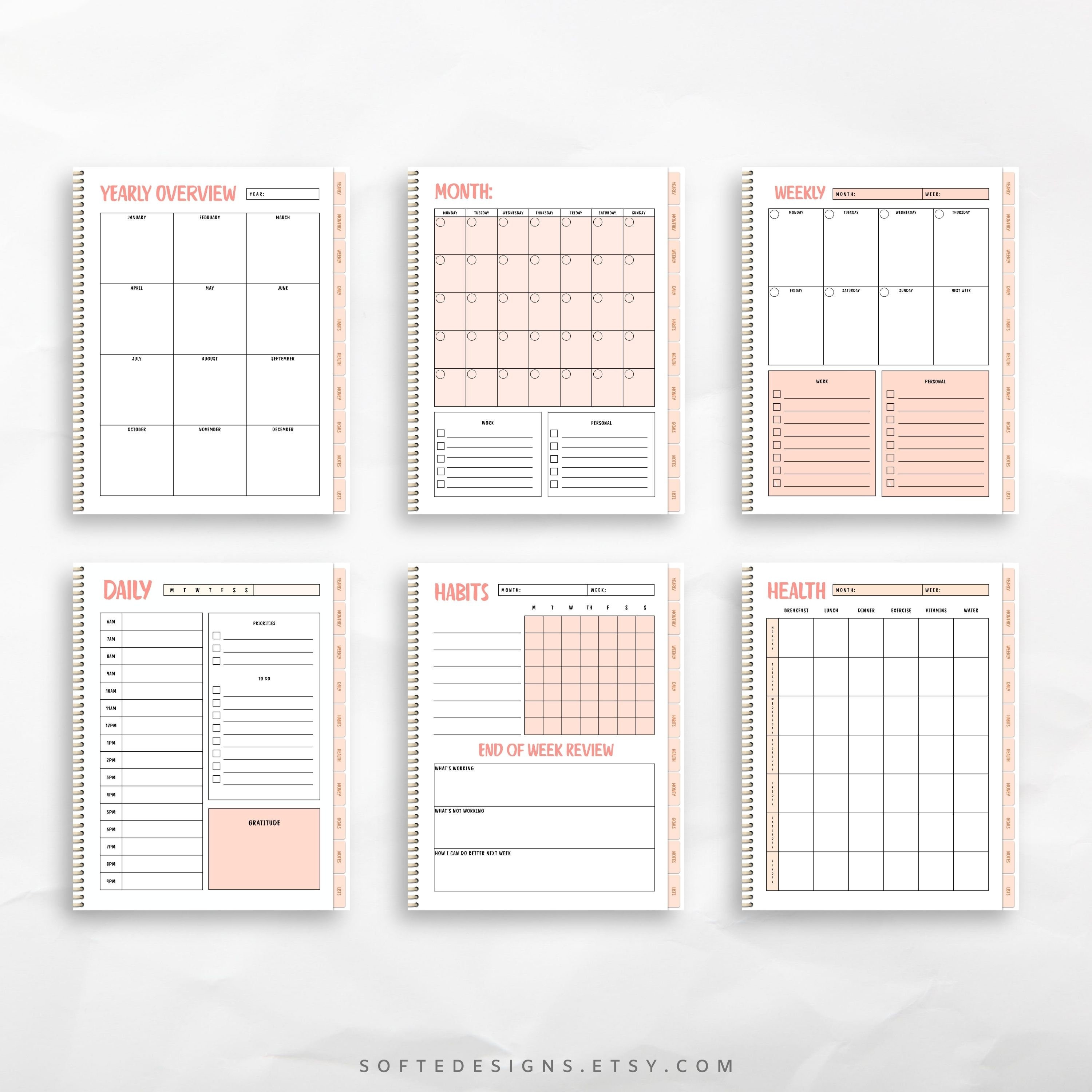 2021 Undated Digital Planner for Goodnotes Digital Planner | Etsy