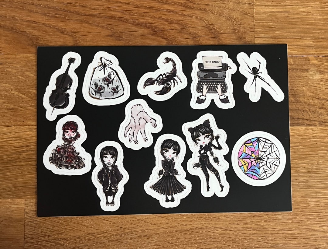 Wednesday Adams Decal Sheet Decal Hydroflask Decal Waterproof Cartoon ...