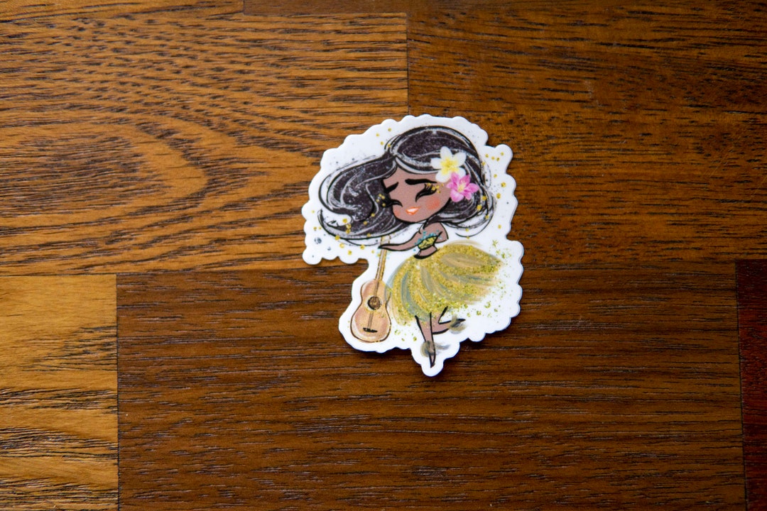Black Haired Hula Dancer Girl Hawaii Sticker Decal Waterproof ...