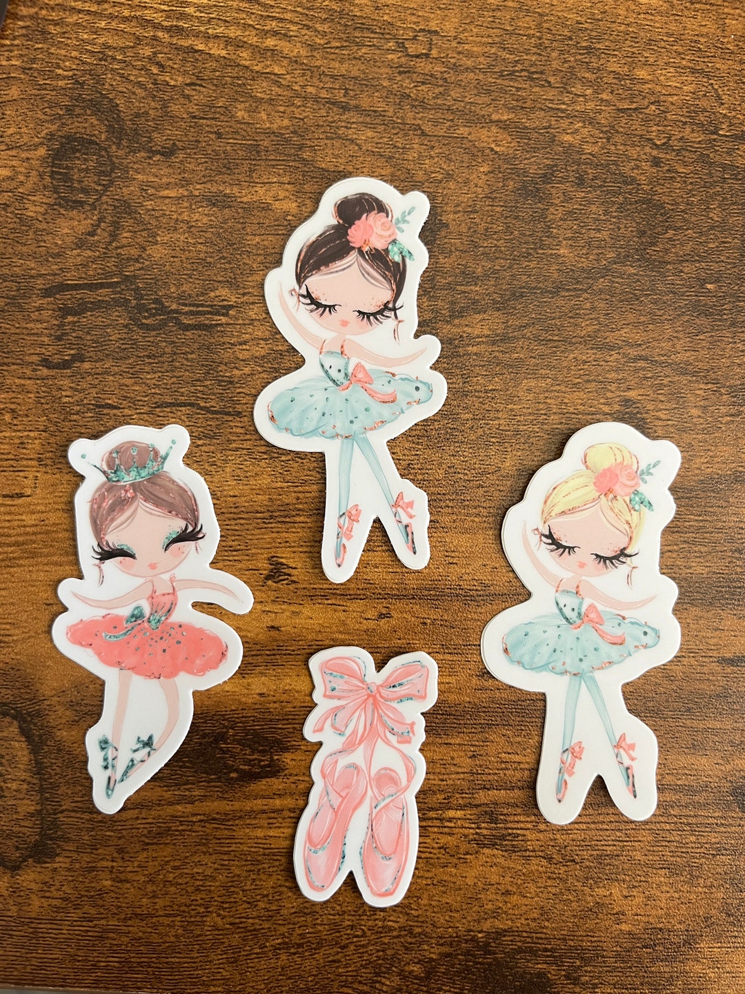 Three Ballerina Decals + Ballet Shoes – Waterproof Vinyl Stickers ...