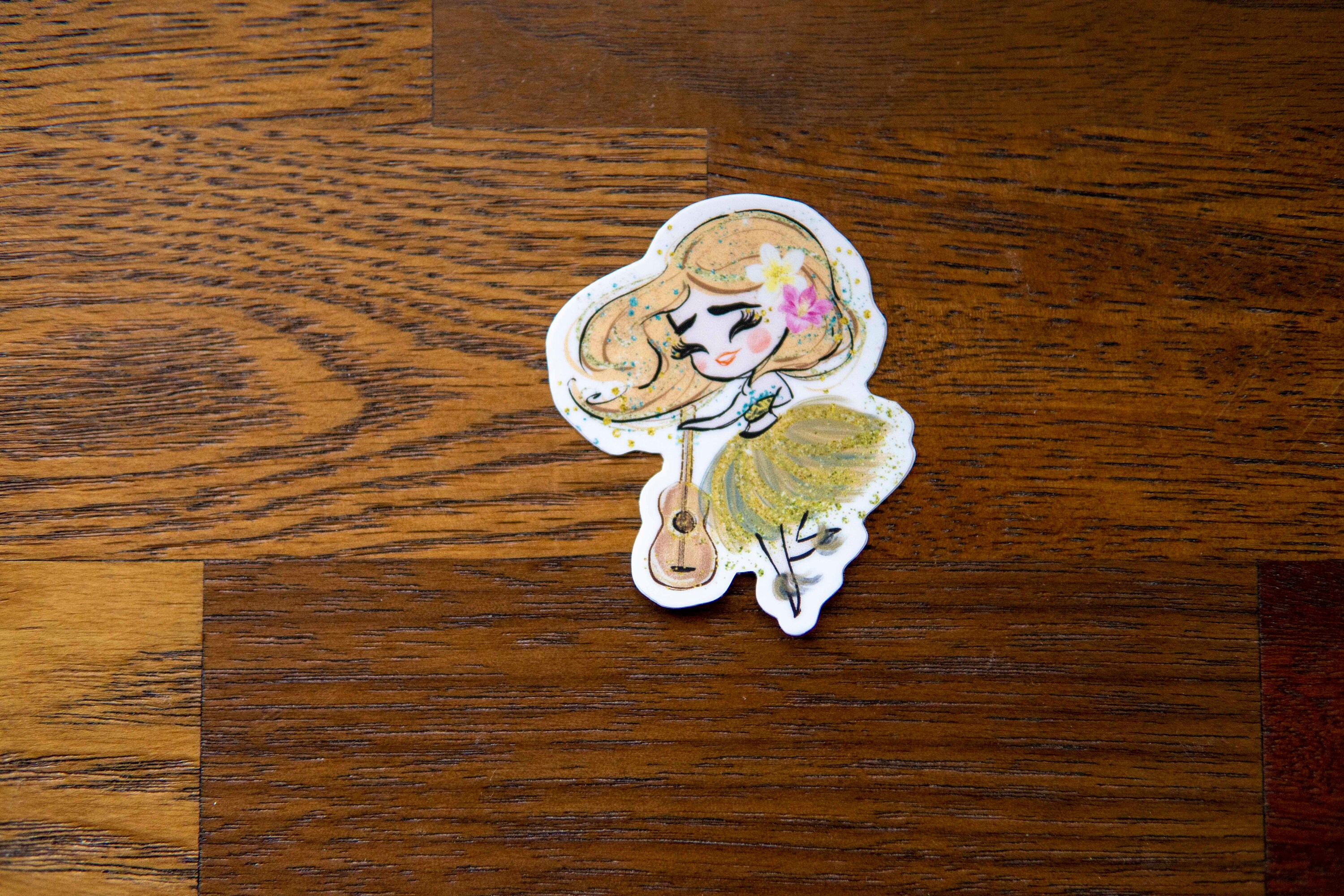 Blonde-haired Hula Dancer Girl Decal – Waterproof Vinyl Sticker ...