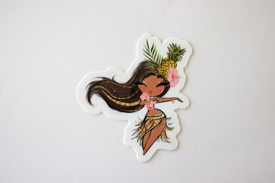 Hula Girl Sticker / Decal Waterproof Water Bottle Sticker - Etsy