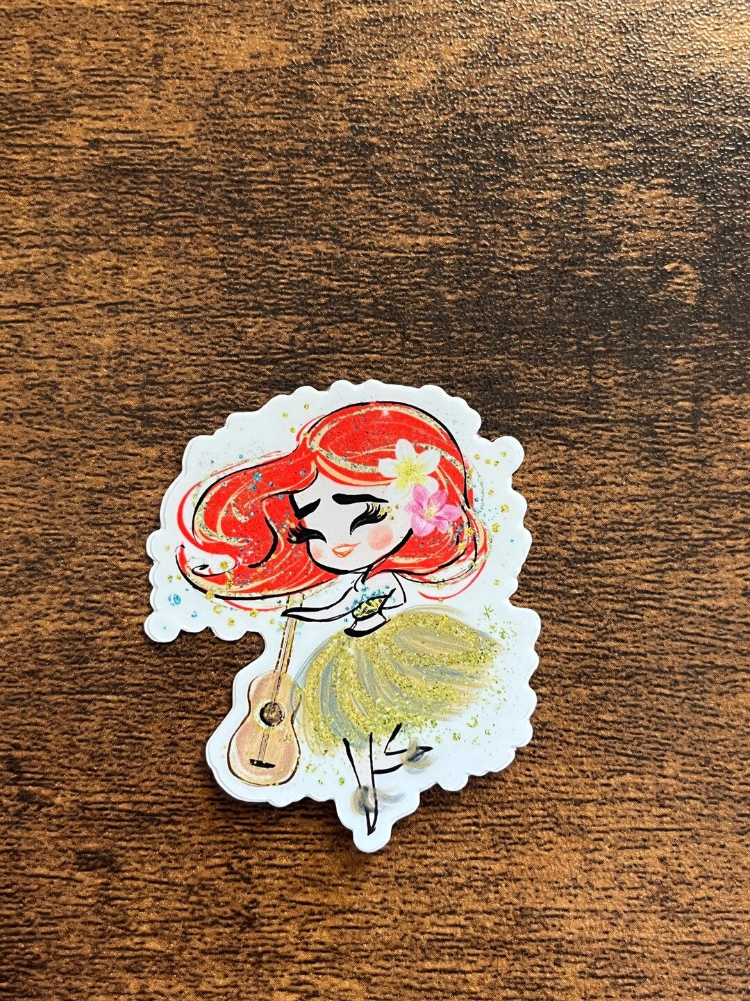 Red-haired Hula Girl Decal – Hawaii Hula Dancer Waterproof Sticker ...