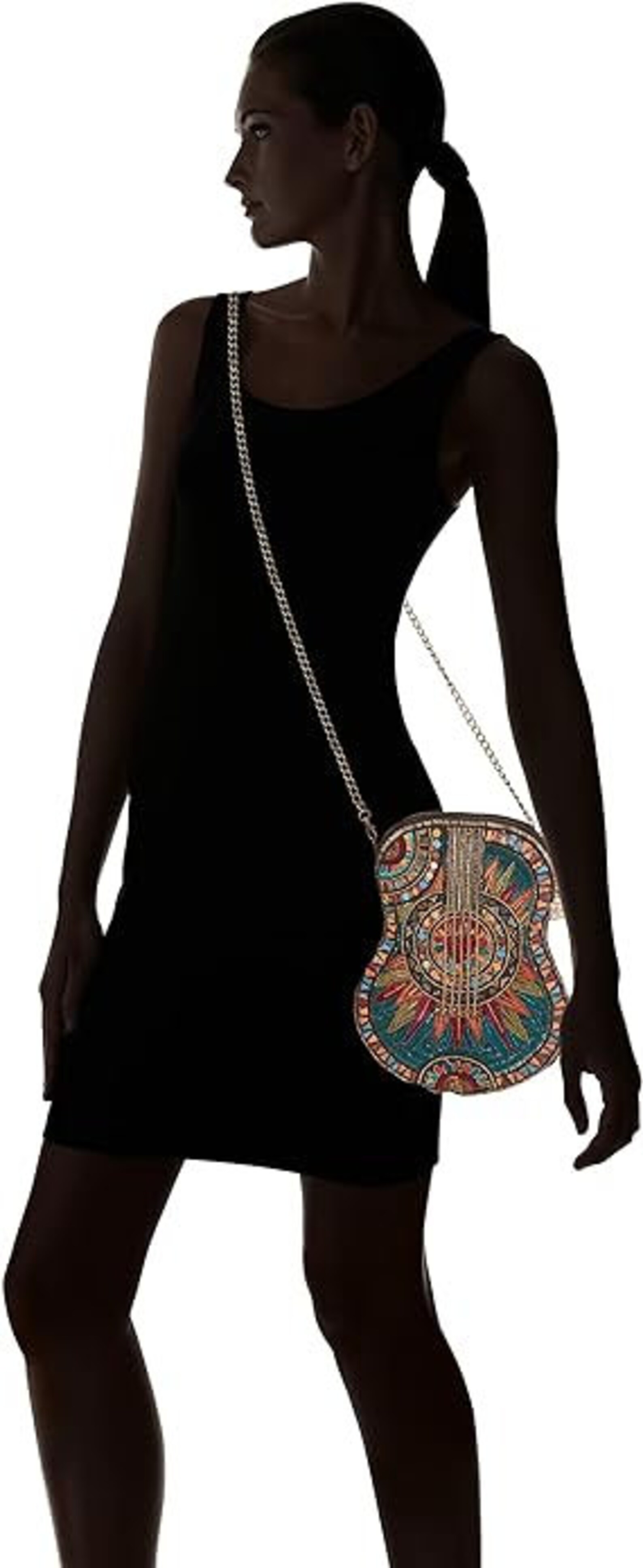 NWT Brand New Mary Frances Good Vibes Only Guitar Beaded Crossbody ...
