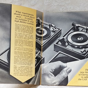 Garrard Phonograph Model LAB 80 Turntable Technical Sales - Etsy