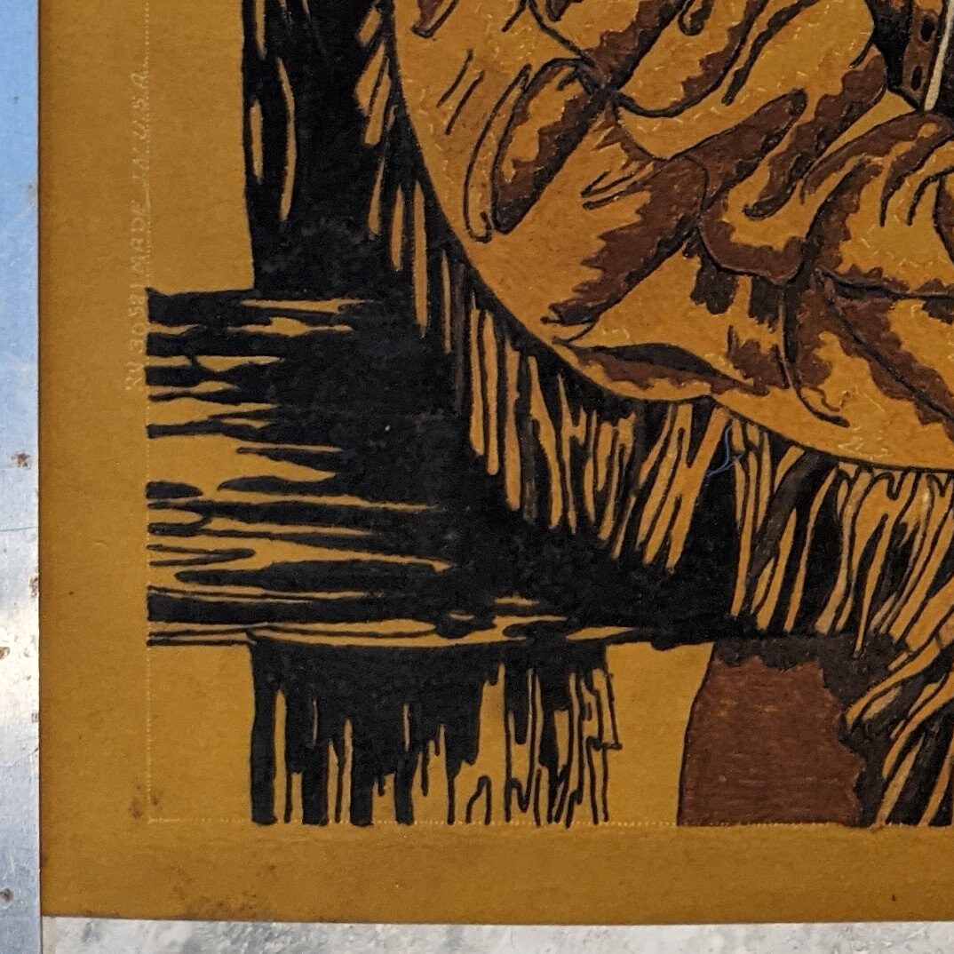 Cowboy Art, Groovy Signed Original Print Painting Artwork on Velour ...