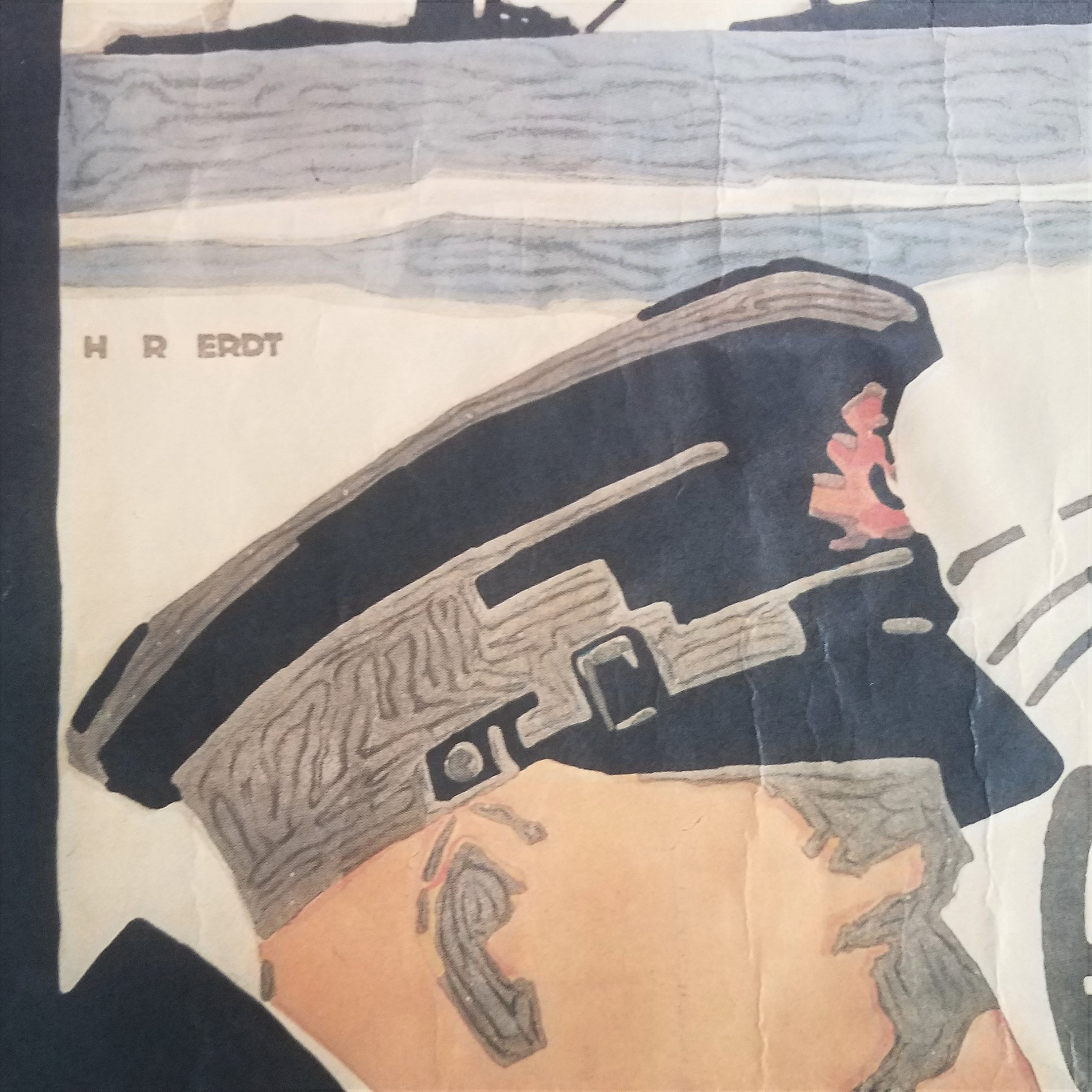 WWI German Propaganda Poster U Boote Heraus (the U-boats Are Out) Spear ...