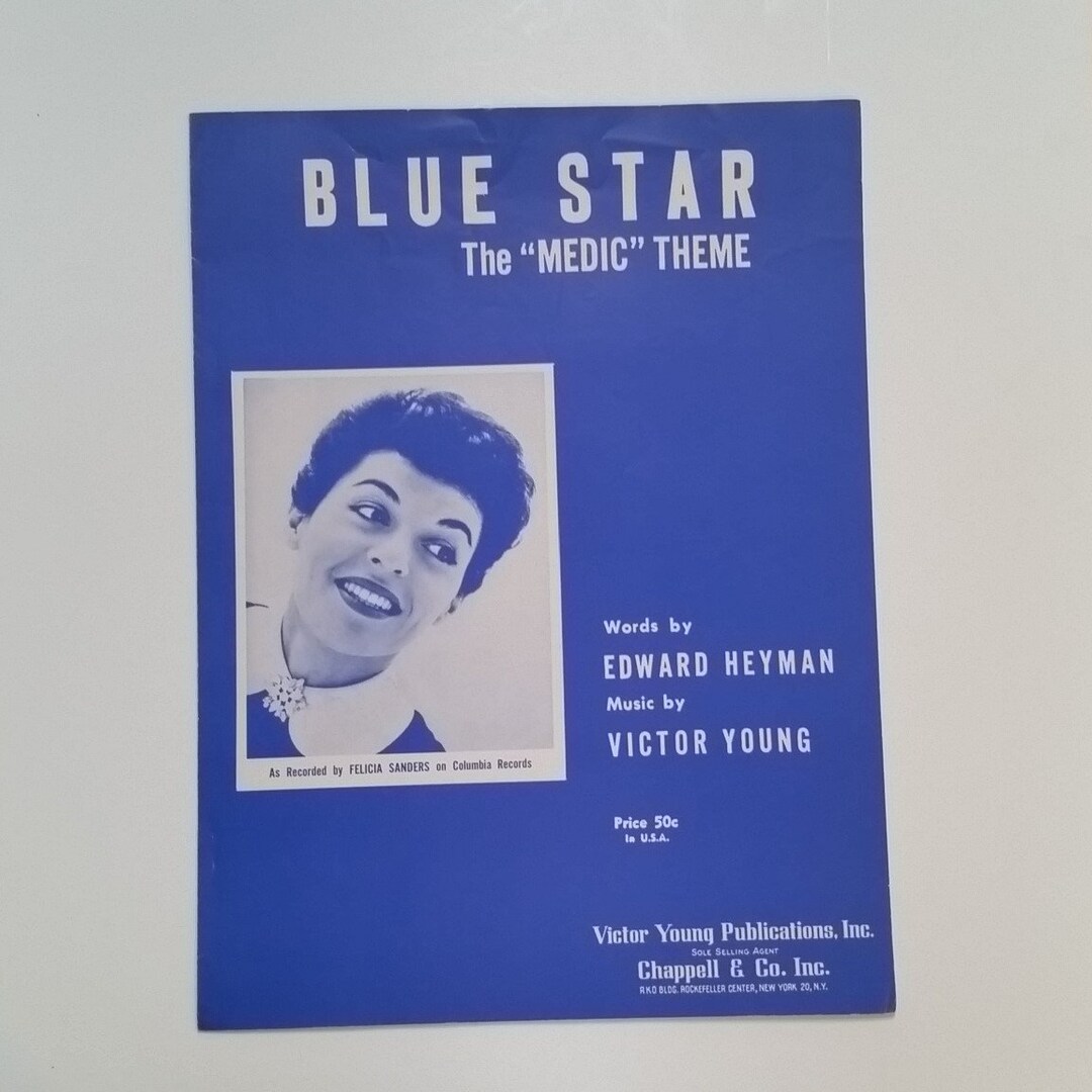 Original Sheet Music for "blue Star." Theme Music for TV Show Medic ...