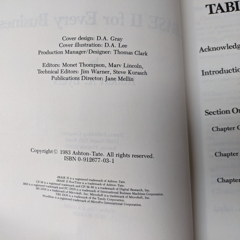 Mini Library of 3 Early 1980s PC Database Program Manuals Dbase II the ...