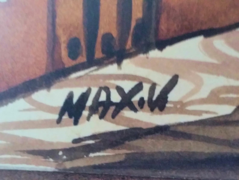 Watercolor Paintings, Mid-century, by Mexican Artist Max Vidal, Framed ...