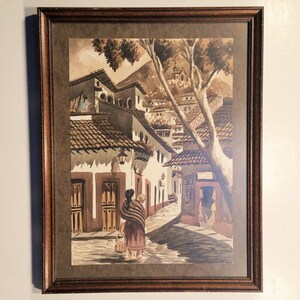 Watercolor Paintings, Mid-century, by Mexican Artist Max Vidal, Framed ...