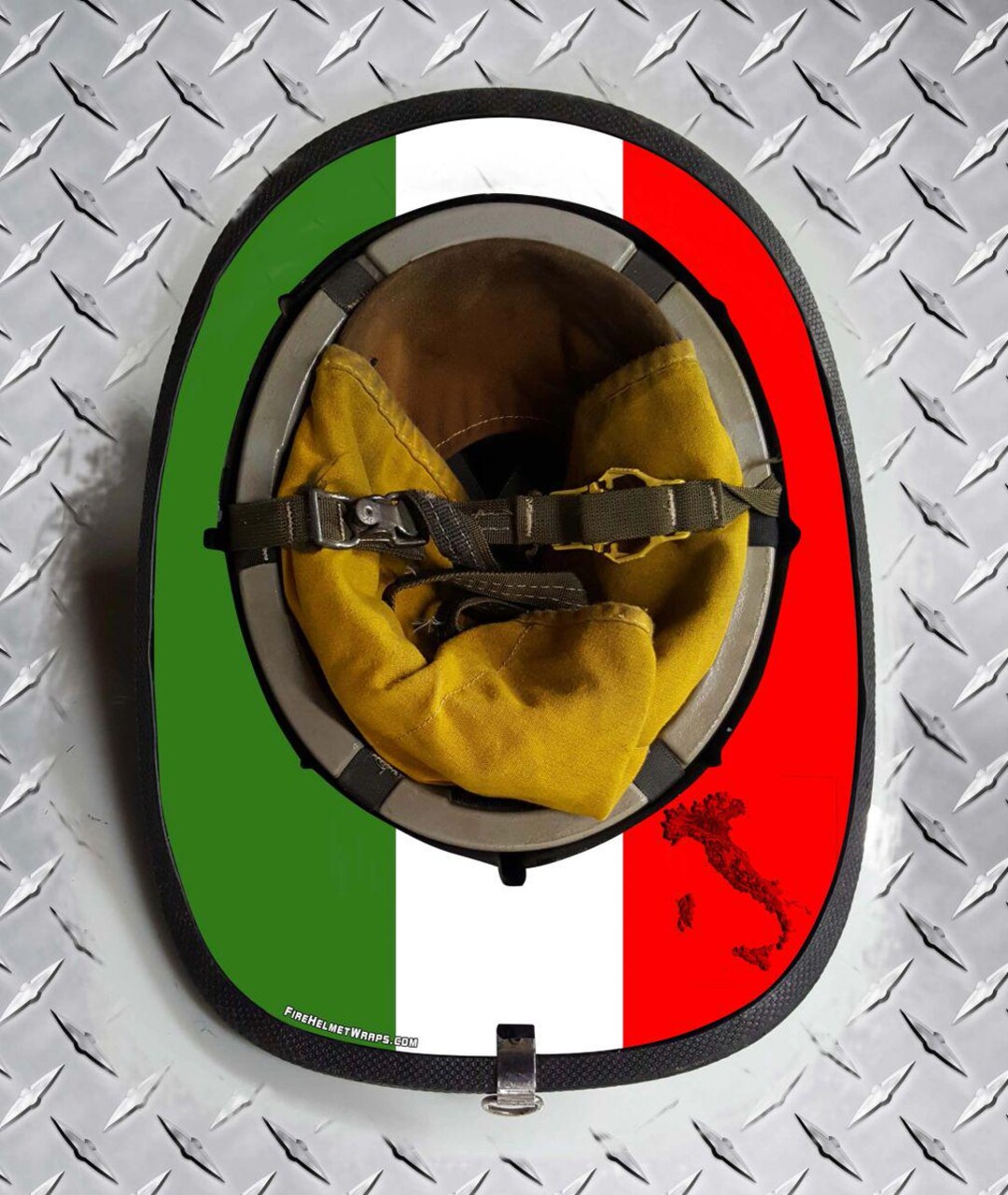 Standard Italy Italian Flag Fire Helmet Wrap Brim Trim Sticker Decal ...