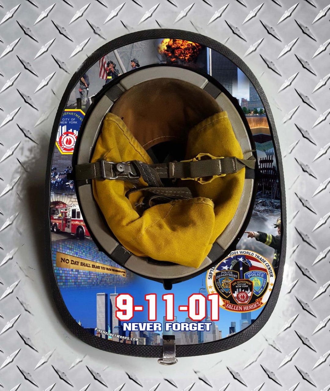 9-11 Never Forget FDNY Fire Helmet Skin Vinyl Wrap Sticker Decal ...