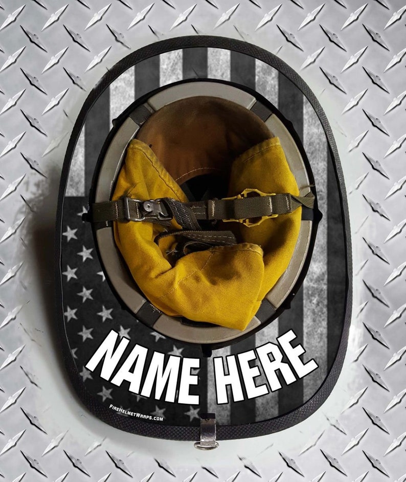 Old USA American Flag Fire Helmet Wrap Brim Trim Decal Sticker Overlay ...
