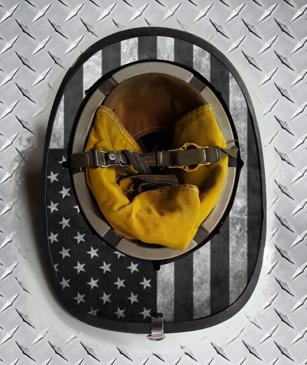 Old USA American Flag Fire Helmet Wrap Brim Trim Decal Sticker Overlay ...